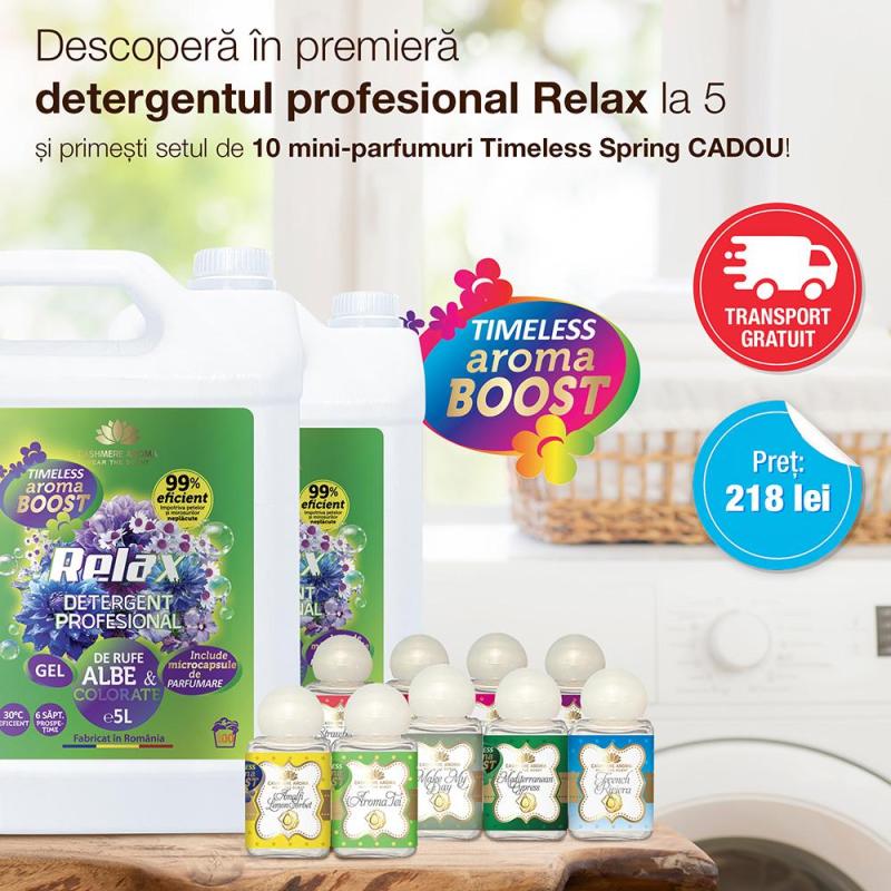 NOU! Pachet 2 x Detergent rufe albe-colorate RELAX, 5L - CashmereAroma.ro